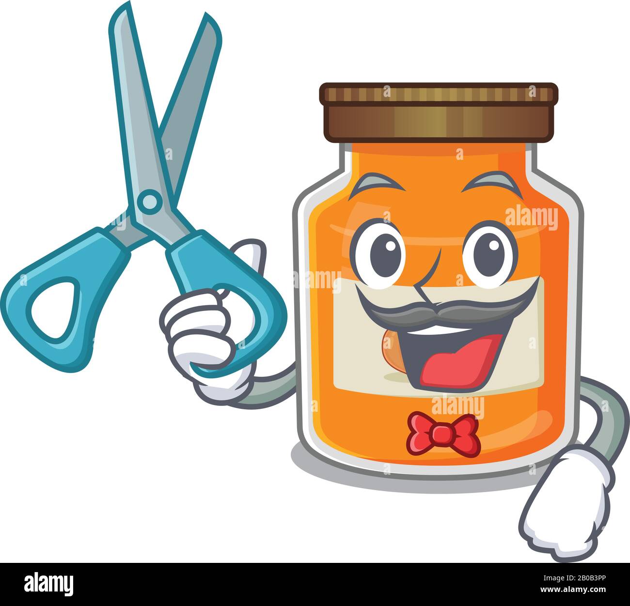 Cartoon character of Sporty Barber peach jam design style Stock Vector ...