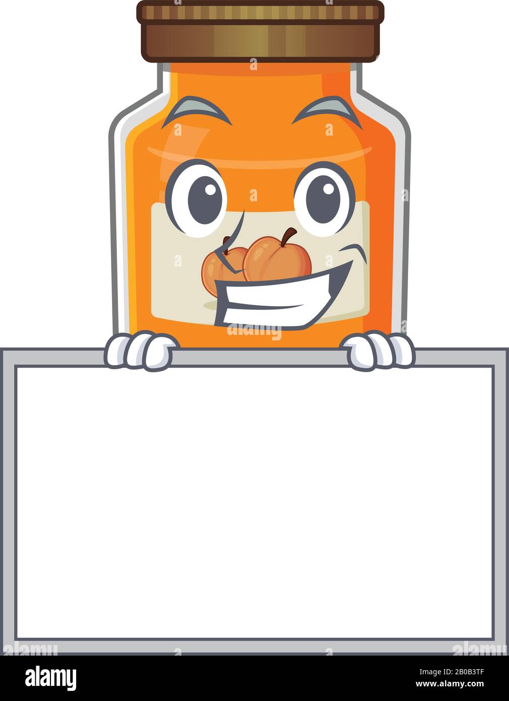 Peach jam cartoon design concept grinning with board Stock Vector Image ...