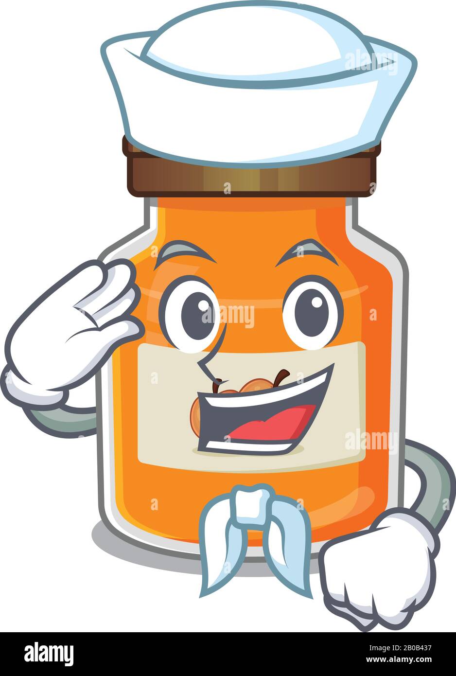 Peach jam cartoon concept Sailor wearing hat Stock Vector Image & Art ...
