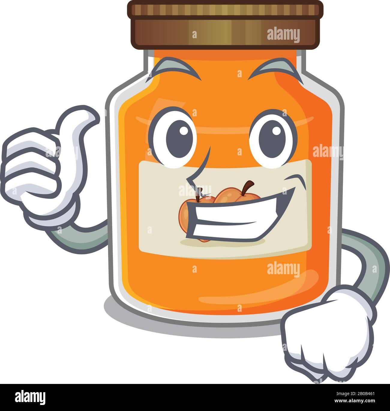 Funny peach jam making Thumbs up gesture Stock Vector Image & Art - Alamy