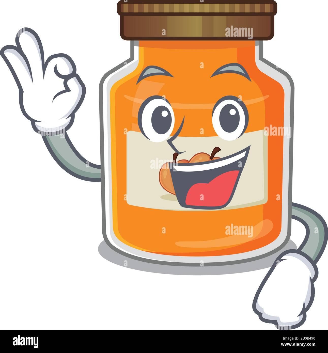 A funny picture of peach jam making an Okay gesture Stock Vector Image ...