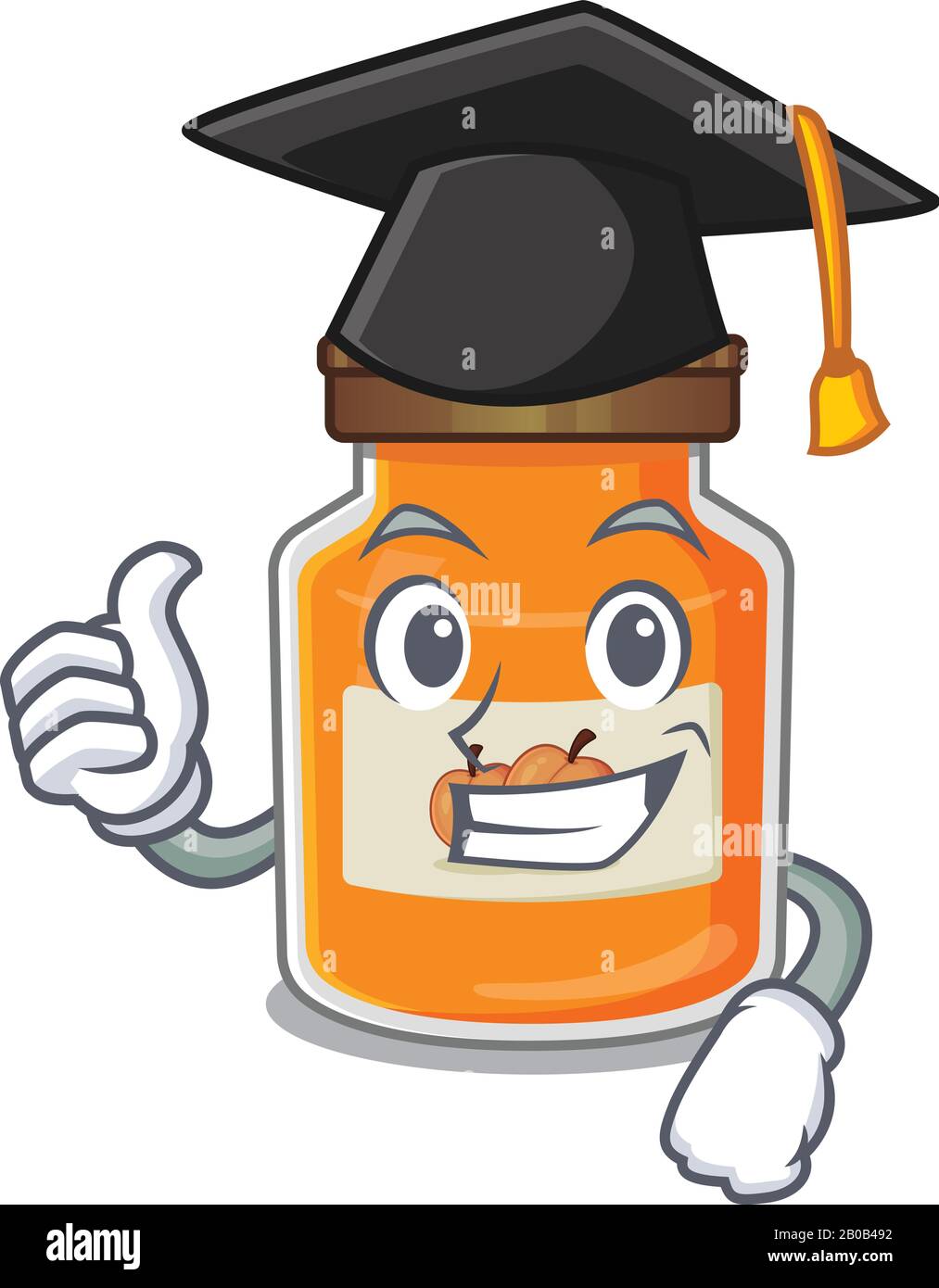 happy and proud of peach jam wearing a black Graduation hat Stock ...
