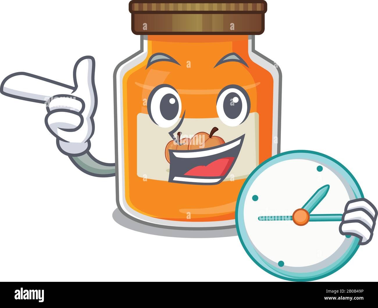 cartoon character concept peach jam having clock Stock Vector Image ...