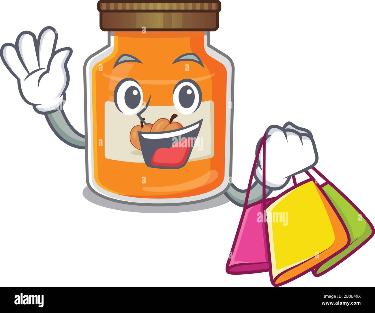 Cartoon illustration peach holding Cut Out Stock Images & Pictures - Alamy