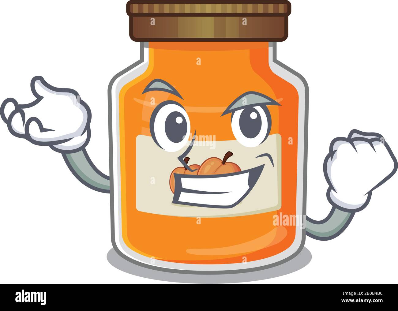 cool confident Successful peach jam cartoon character style Stock ...