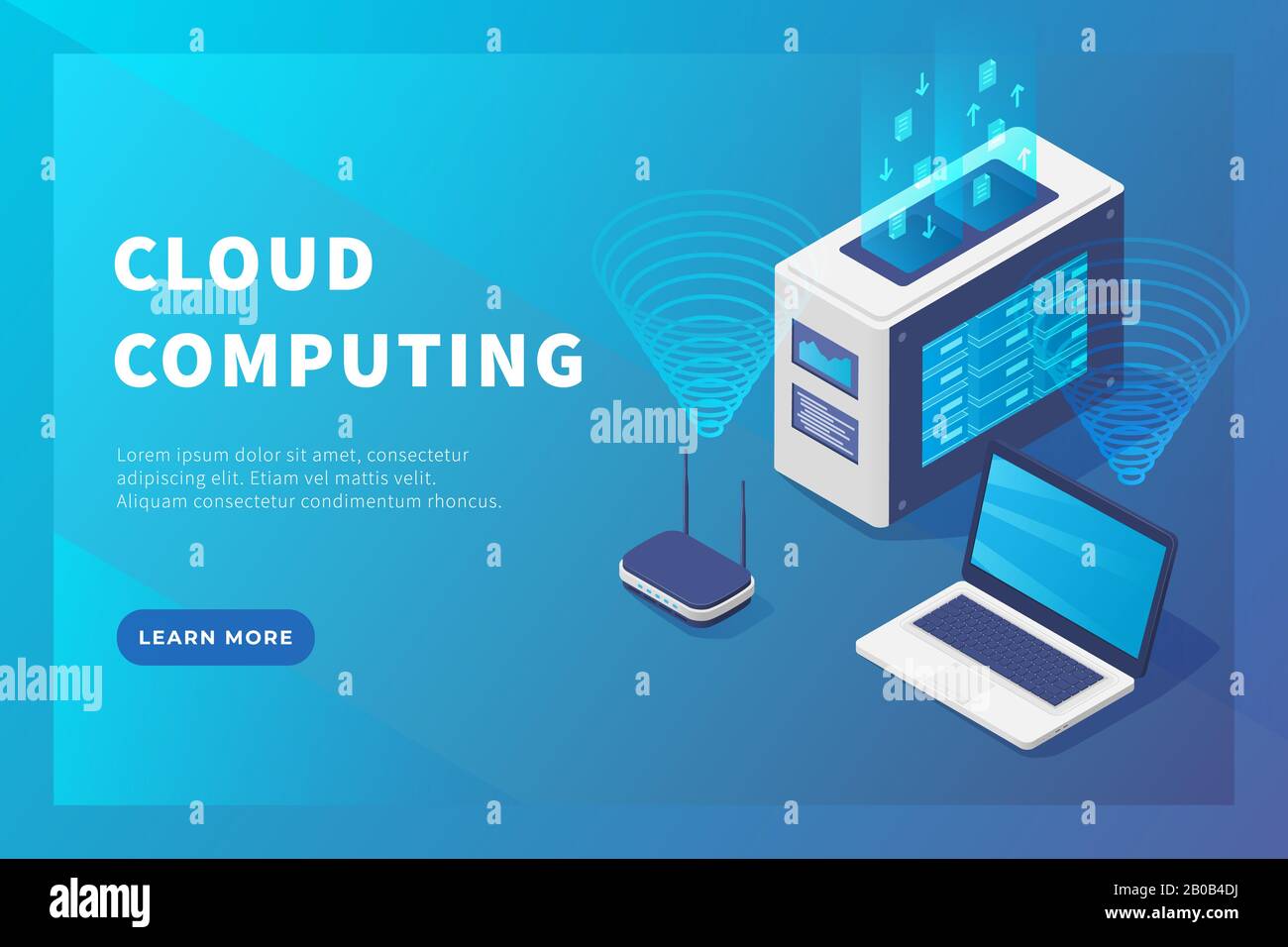 cloud computing concept server database with laptop and database for ...