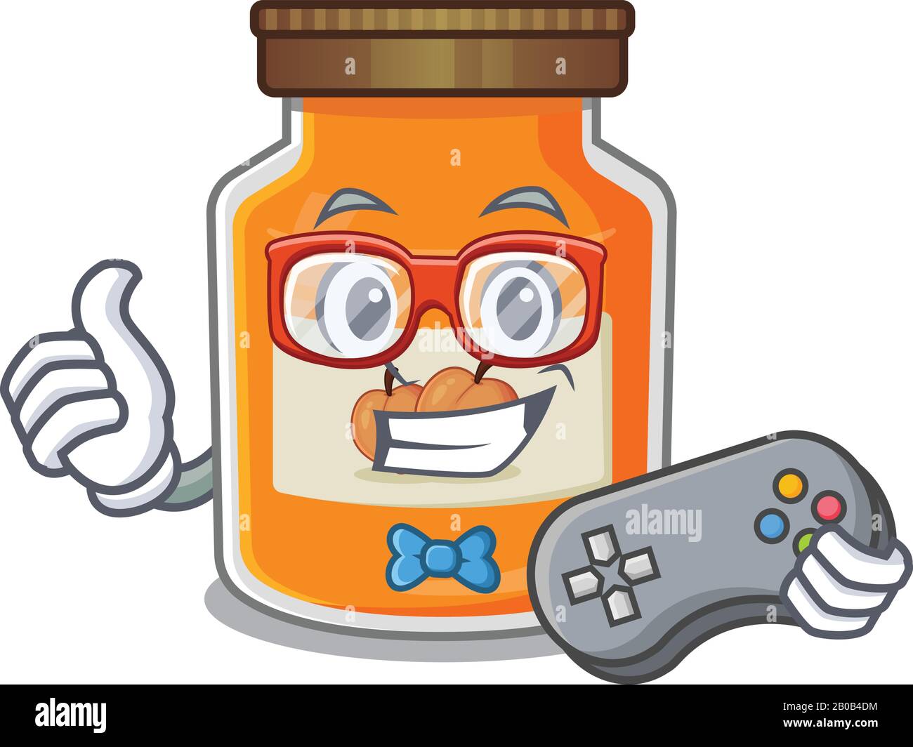 Smiley gamer peach jam cartoon mascot style Stock Vector Image & Art ...
