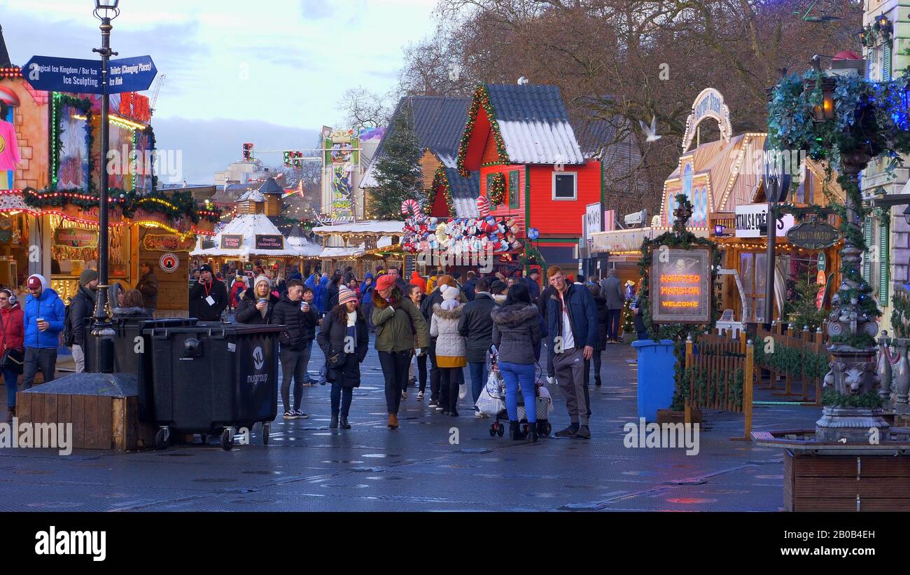Winter wonderland Christmas fair in London Hyde Park - LONDON, ENGLAND ...