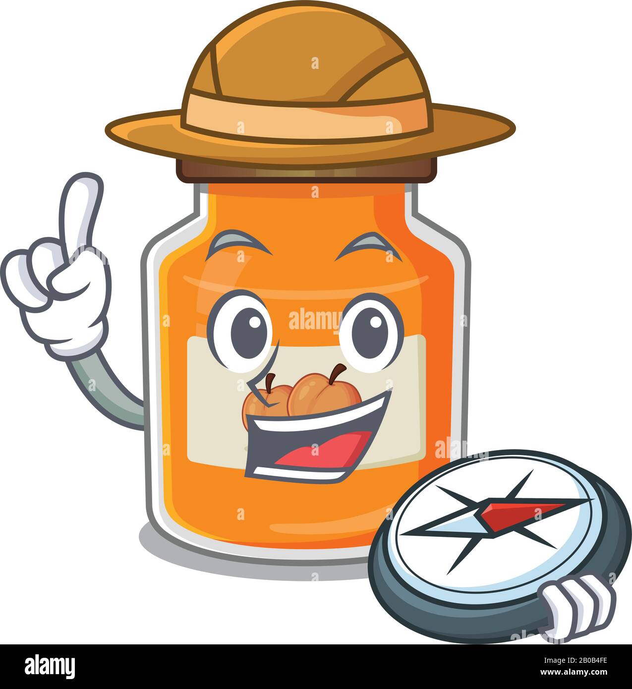 Peach jam experienced Explorer using a compass Stock Vector Image & Art ...