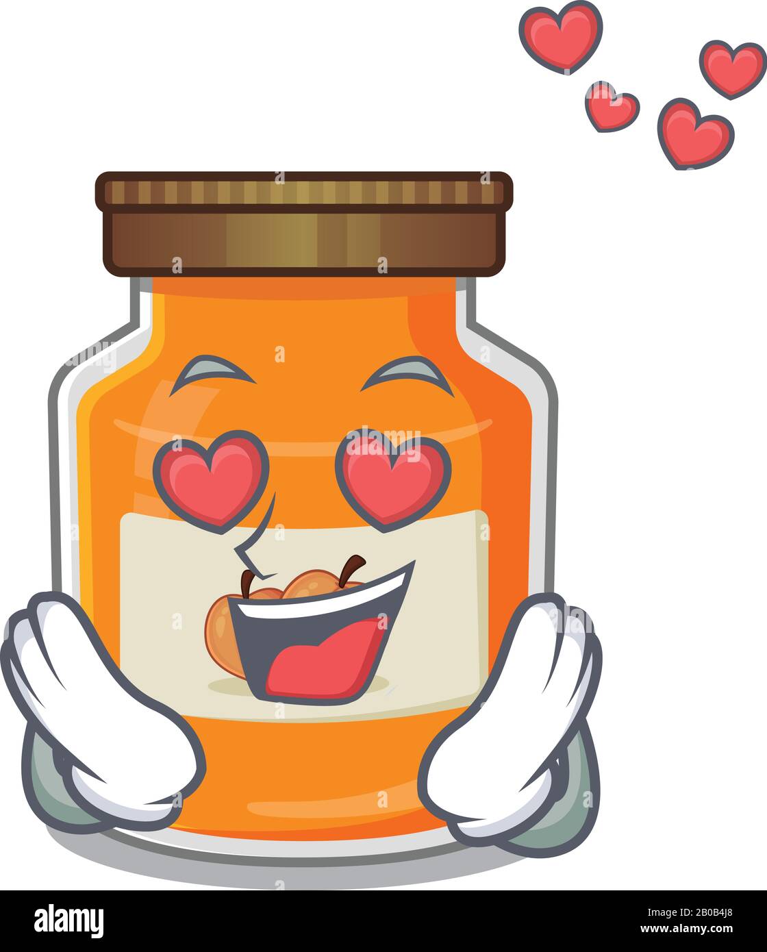 Romantic falling in love peach jam cartoon character concept Stock ...