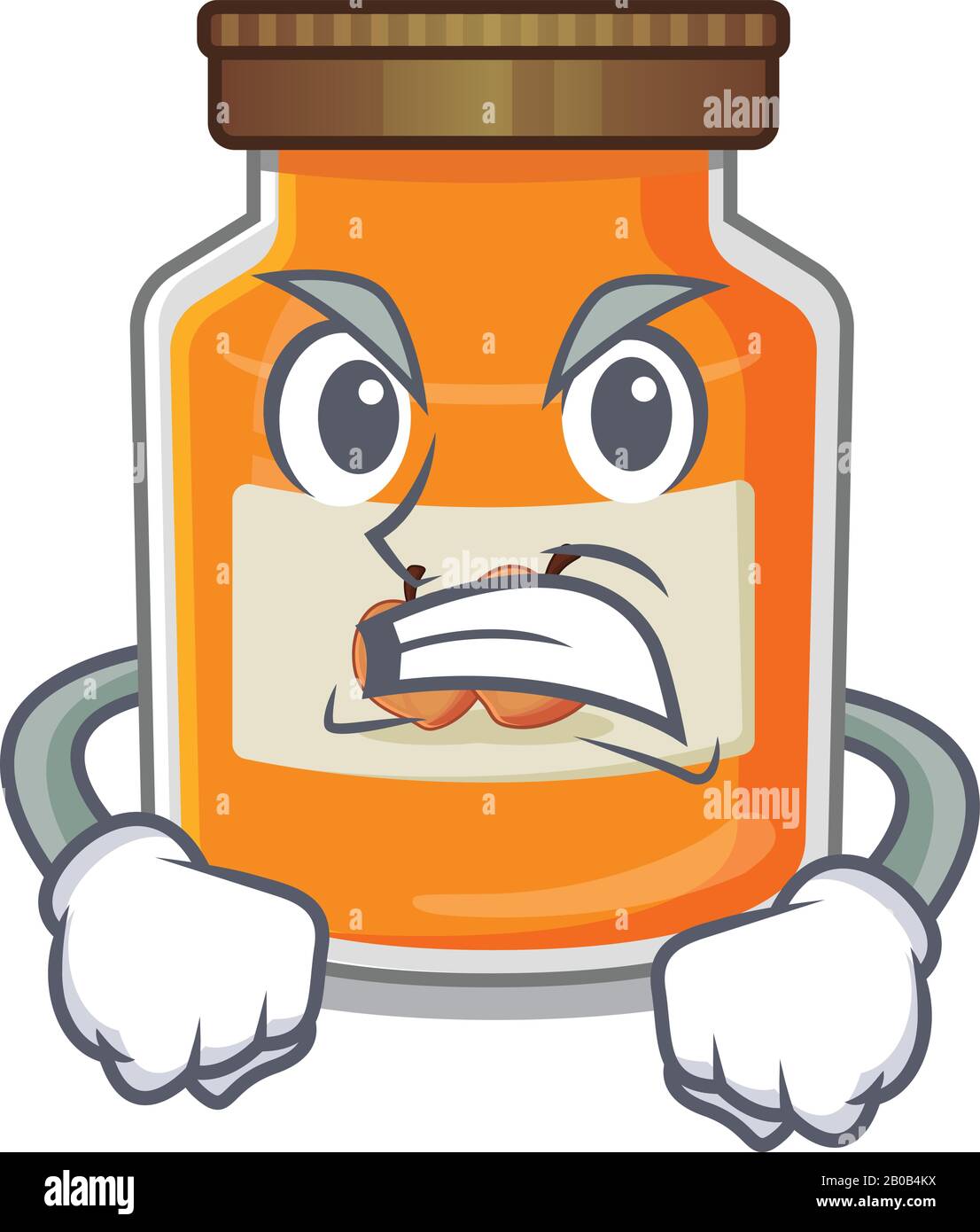 Peach jam cartoon character style having angry face Stock Vector Image ...