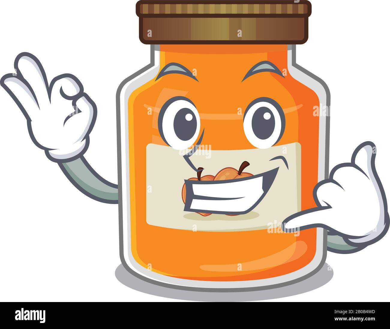 Call me funny peach jam cartoon character concept Stock Vector Image ...