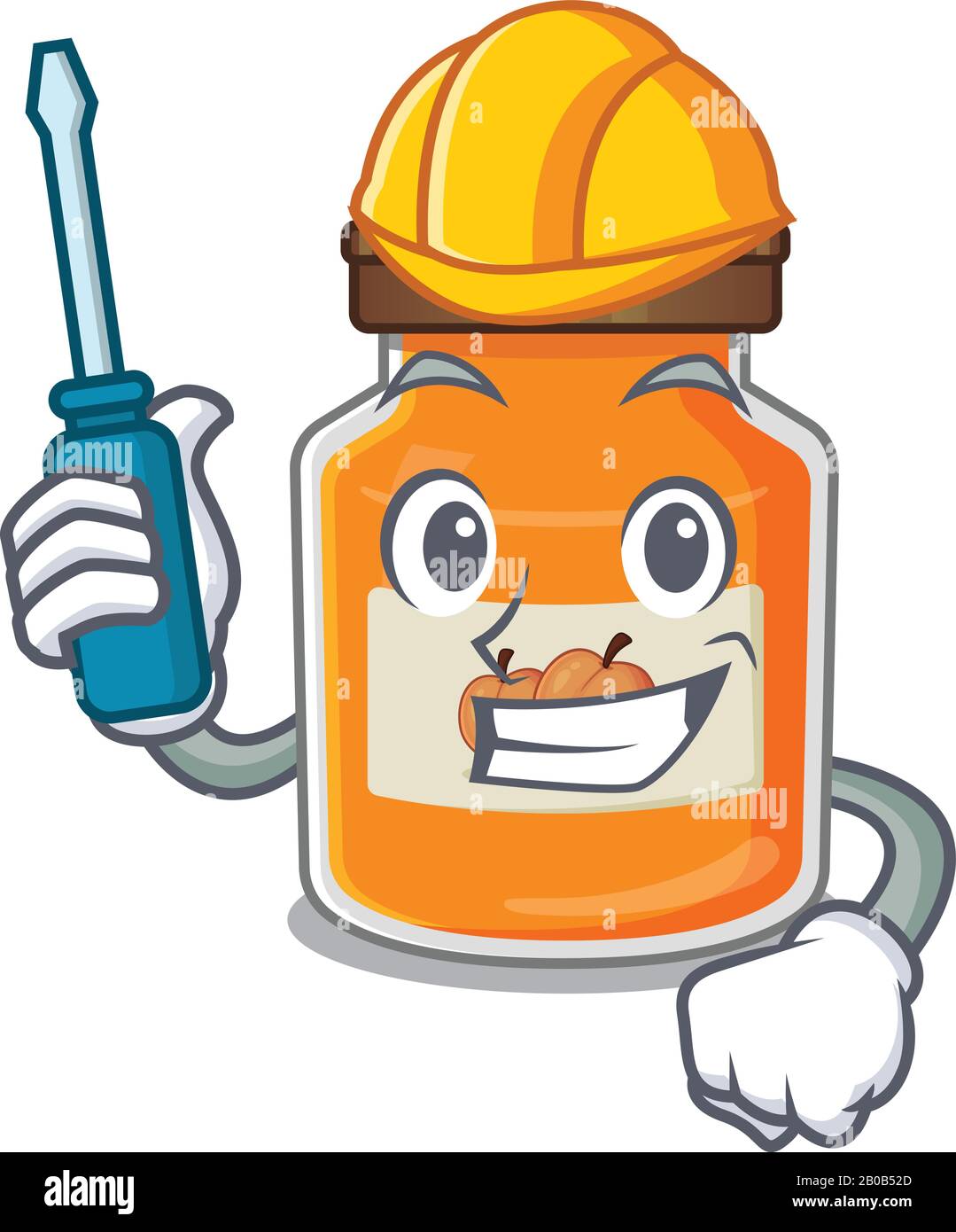 cartoon character style peach jam working as an automotive Stock Vector ...
