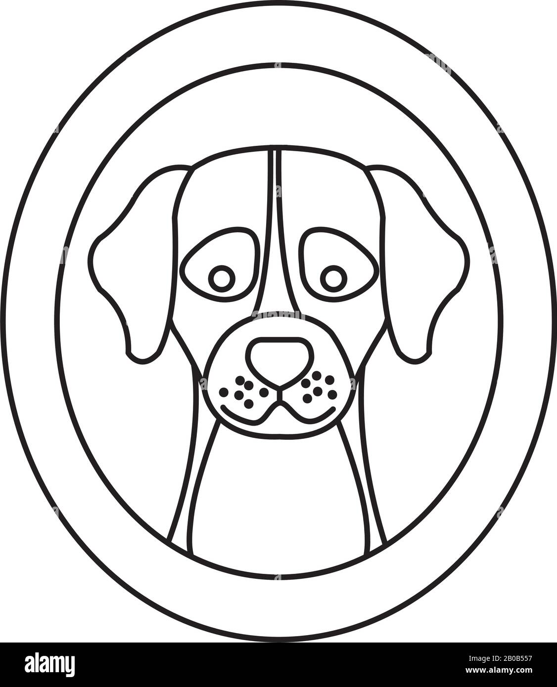 Cute animal circular frame vector Black and White Stock Photos & Images ...