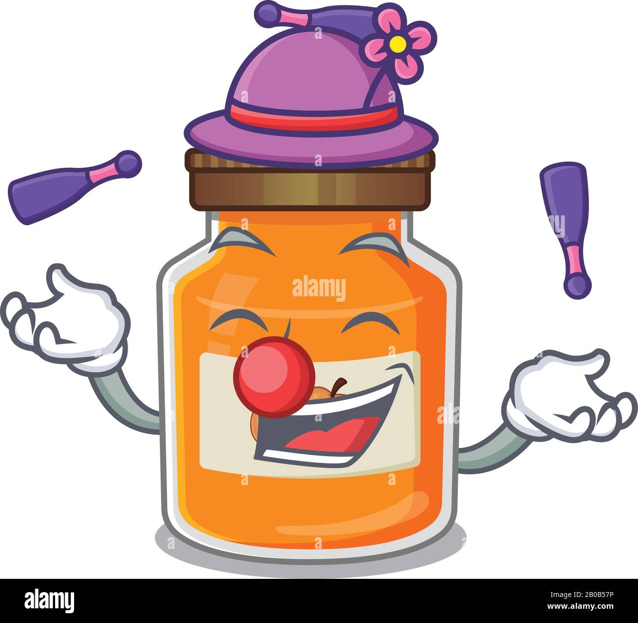 a lively peach jam cartoon character design playing Juggling Stock ...