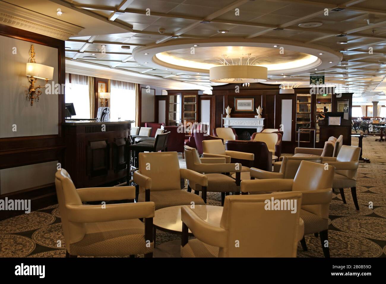 Discoveries Bar, Azamara Quest cruise ship, South Africa, Africa Stock ...