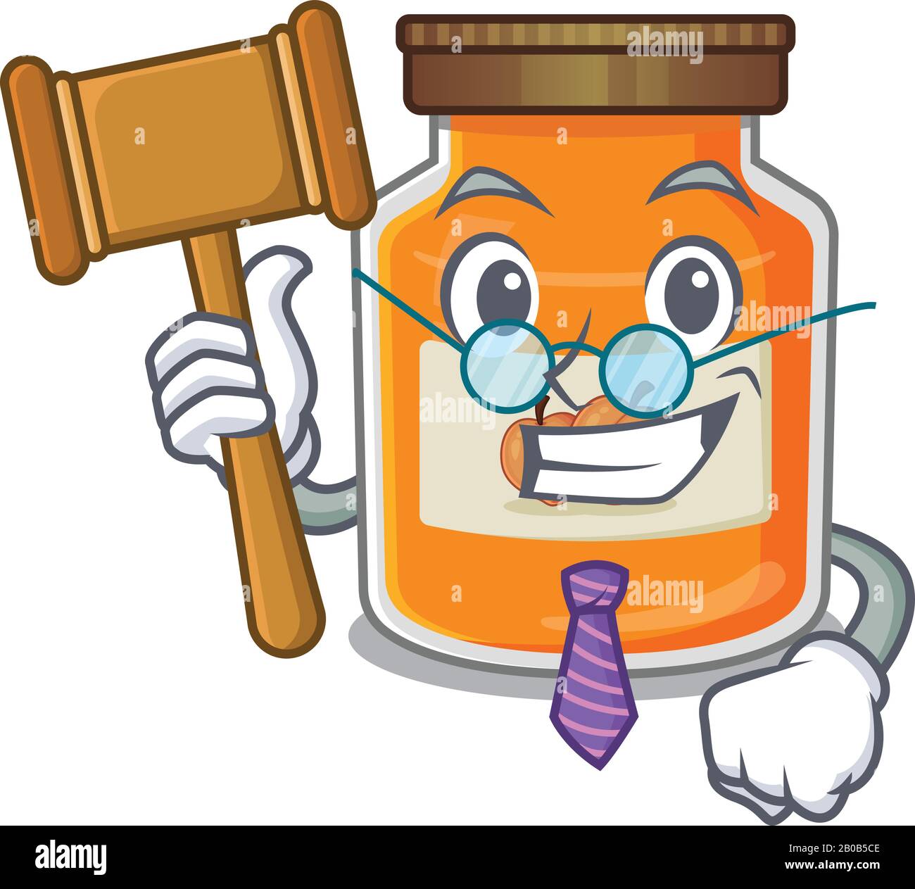 Smart Judge peach jam in mascot cartoon character style Stock Vector ...