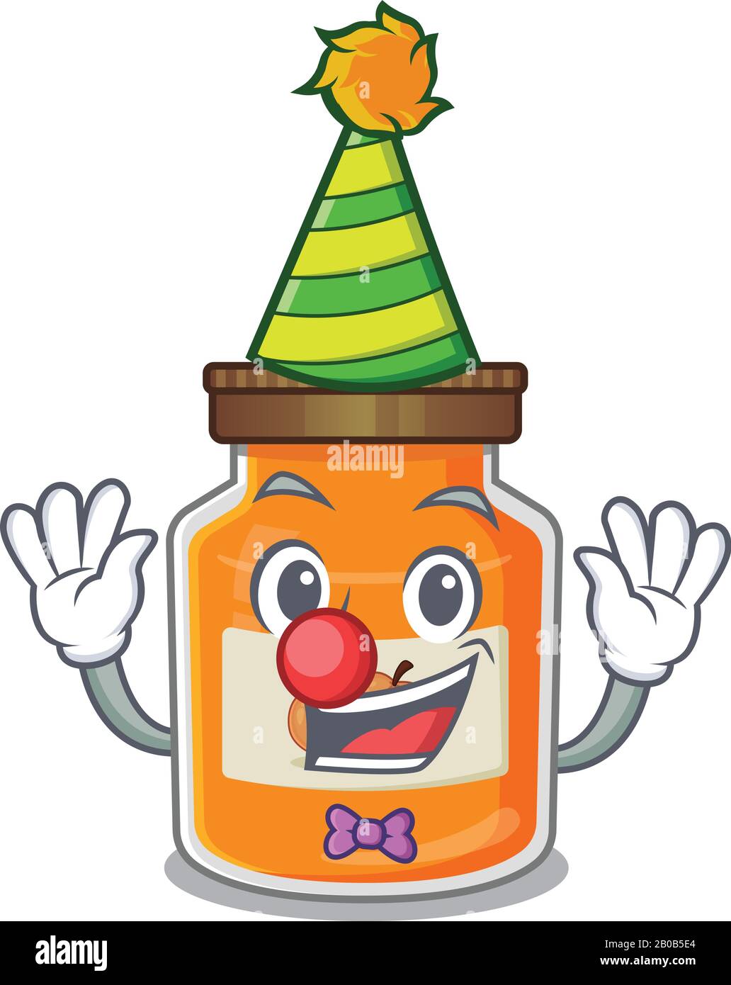 Funny Clown peach jam cartoon character mascot design Stock Vector ...