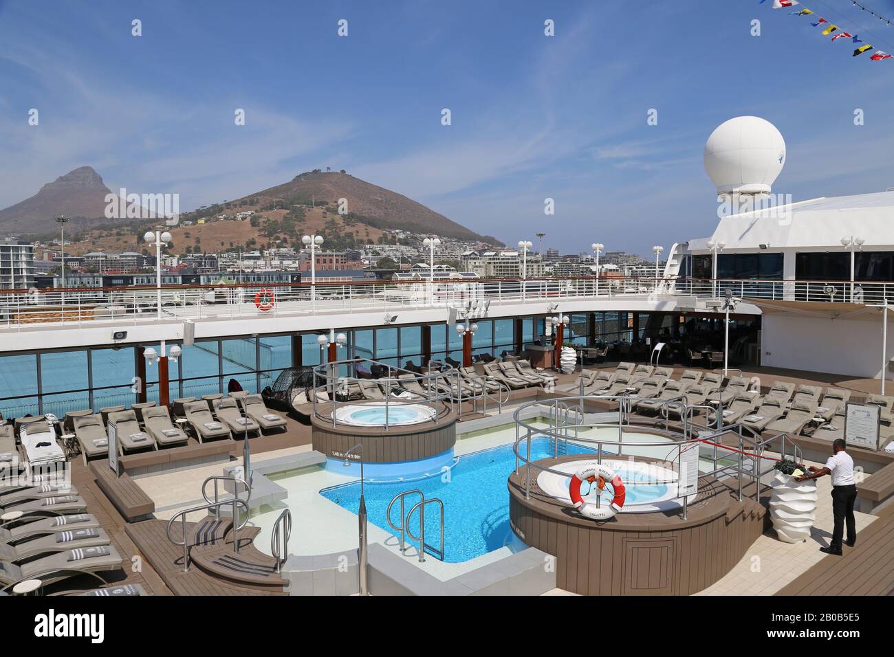 Pool Deck, Azamara Quest cruise ship, Cape Town, Table Bay, Western ...