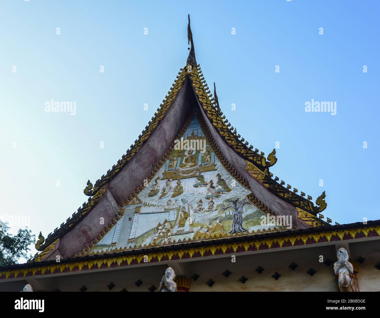 Ancient Buddhist pagoda in Vientiane, Laos. Lao Buddhism is a unique ...