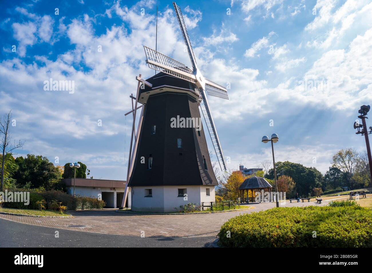 Osaka, Japan - December 12, 2019: Tsurumi Ryokuchi Park Windmill ...