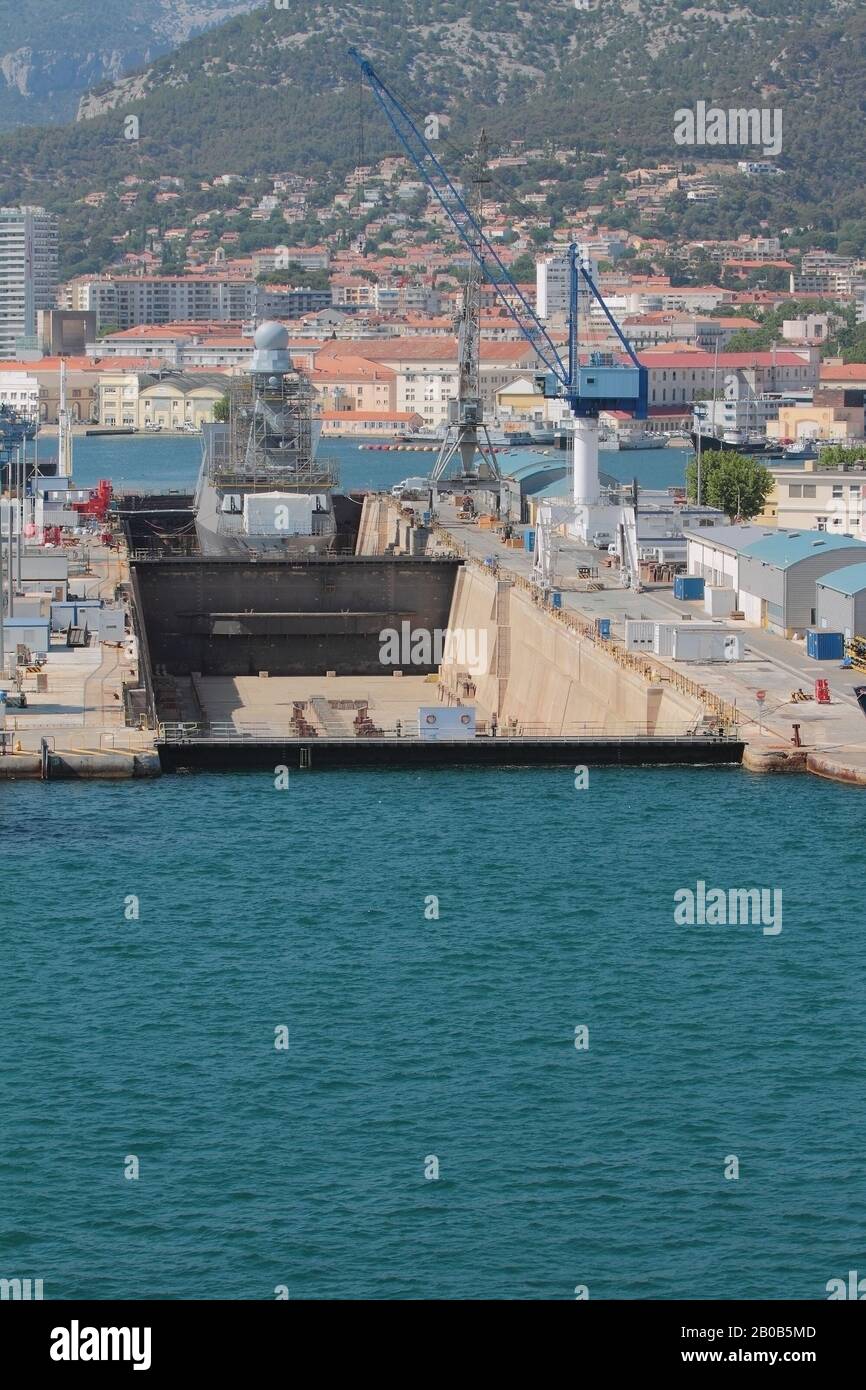 Dry dock in sea port. Toulon, France Stock Photo - Alamy