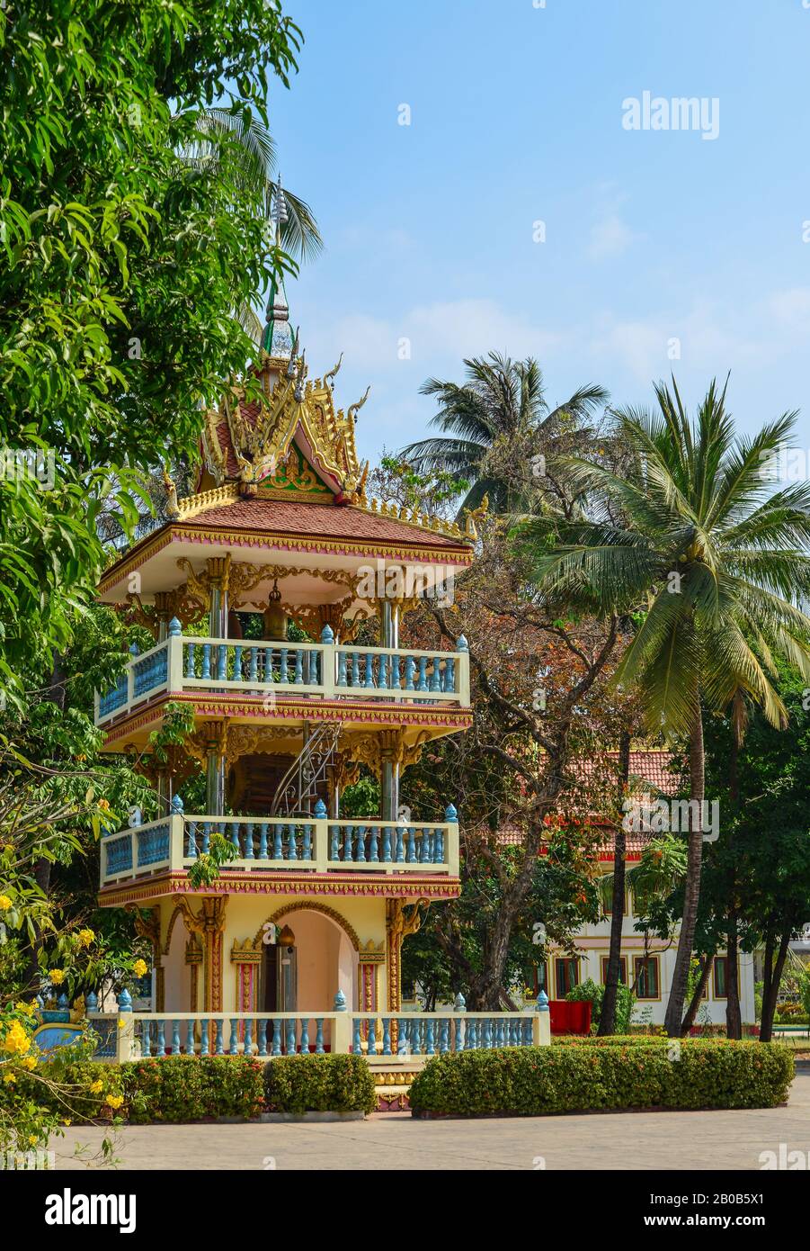 Ancient Buddhist pagoda in Vientiane, Laos. Lao Buddhism is a unique ...