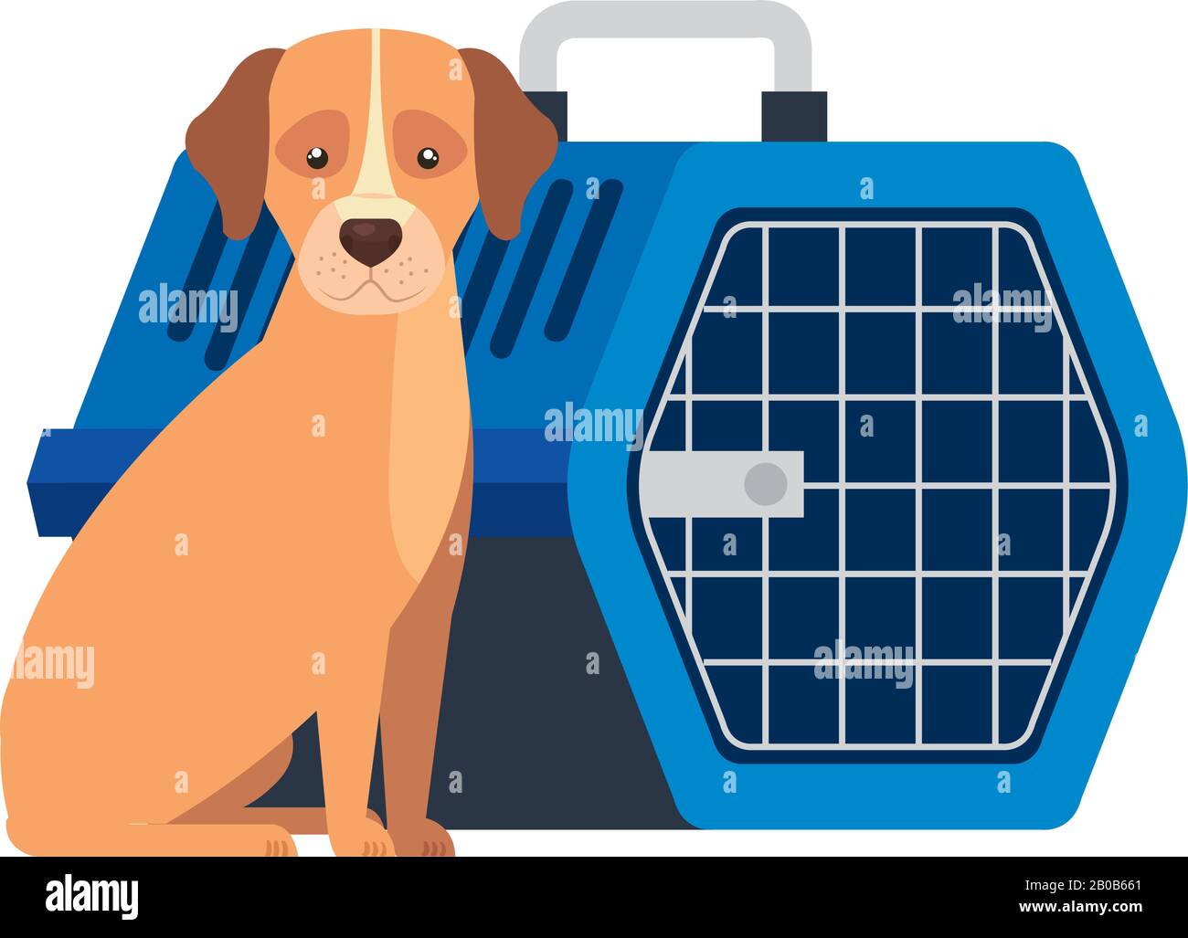cute dog animal with pet carry box Stock Vector Image & Art - Alamy