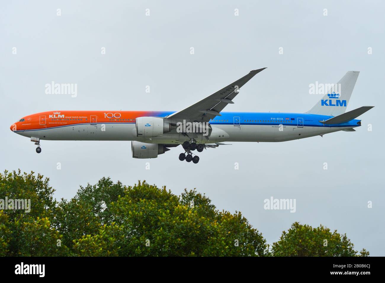 Singapore - Feb 11, 2020. PH-BVA KLM Royal Dutch Airlines Boeing 777 ...