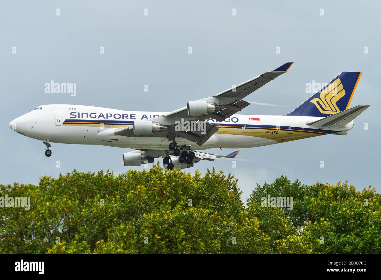 Singapore - Feb 11, 2020. 9V-SFO Singapore Airlines Boeing 747-400F ...