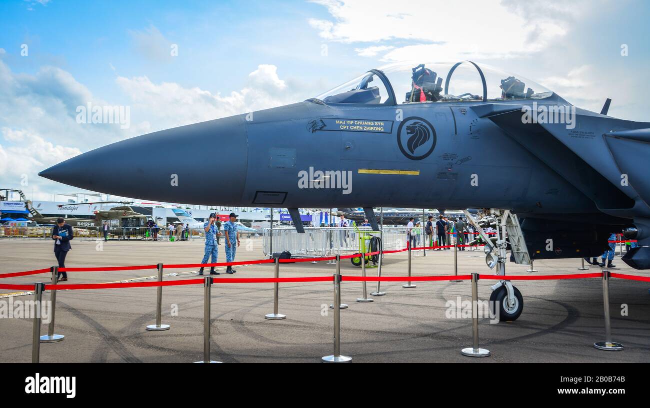 Singapore - Feb 12, 2020. McDonnell Douglas F-15E Strike Eagle of ...