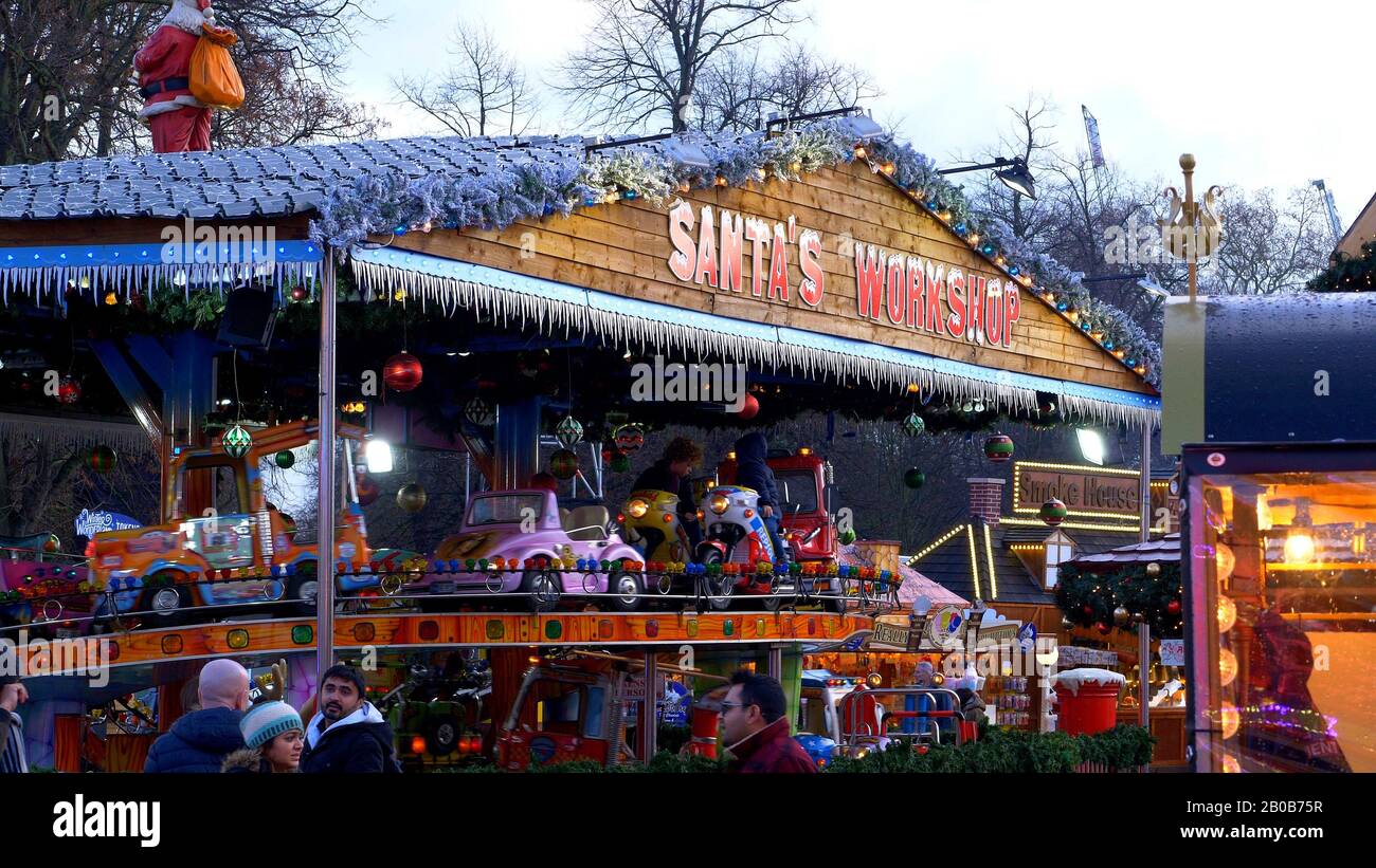 Winter wonderland Christmas fair in London Hyde Park - LONDON, ENGLAND ...