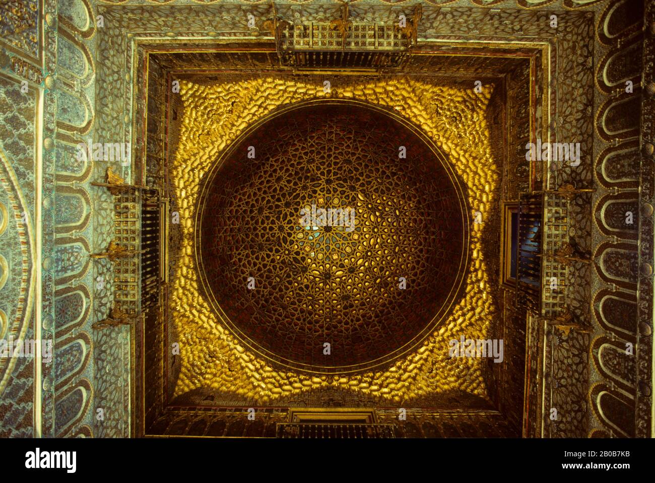 SPAIN, SEVILLA, ALCAZAR, MUDEJAR-STYLE FORTRESS & PALACE, CEILING Stock ...
