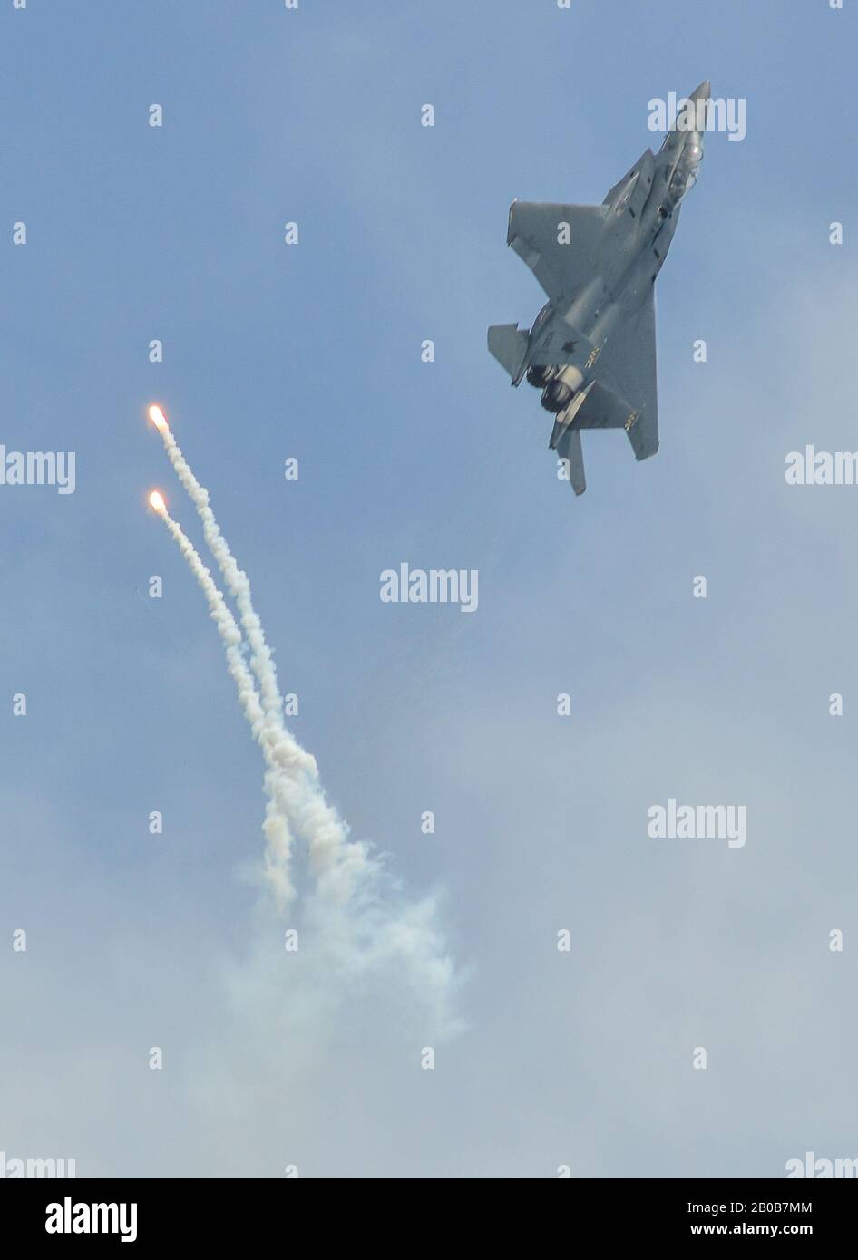 Singapore - Feb 12, 2020. McDonnell Douglas F-15E Strike Eagle of ...