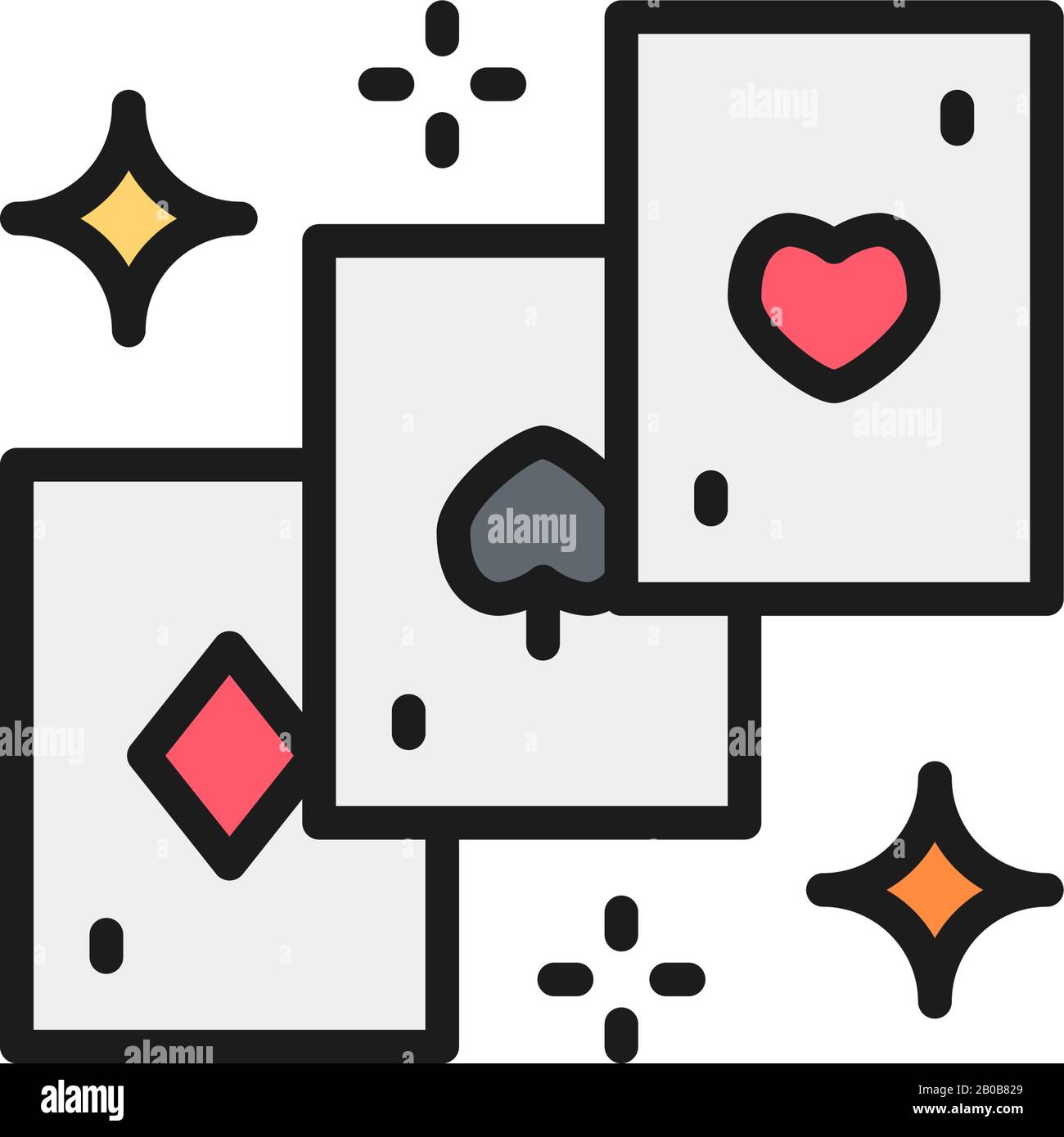 Magic playing cards flat color line icon Stock Vector Image & Art - Alamy