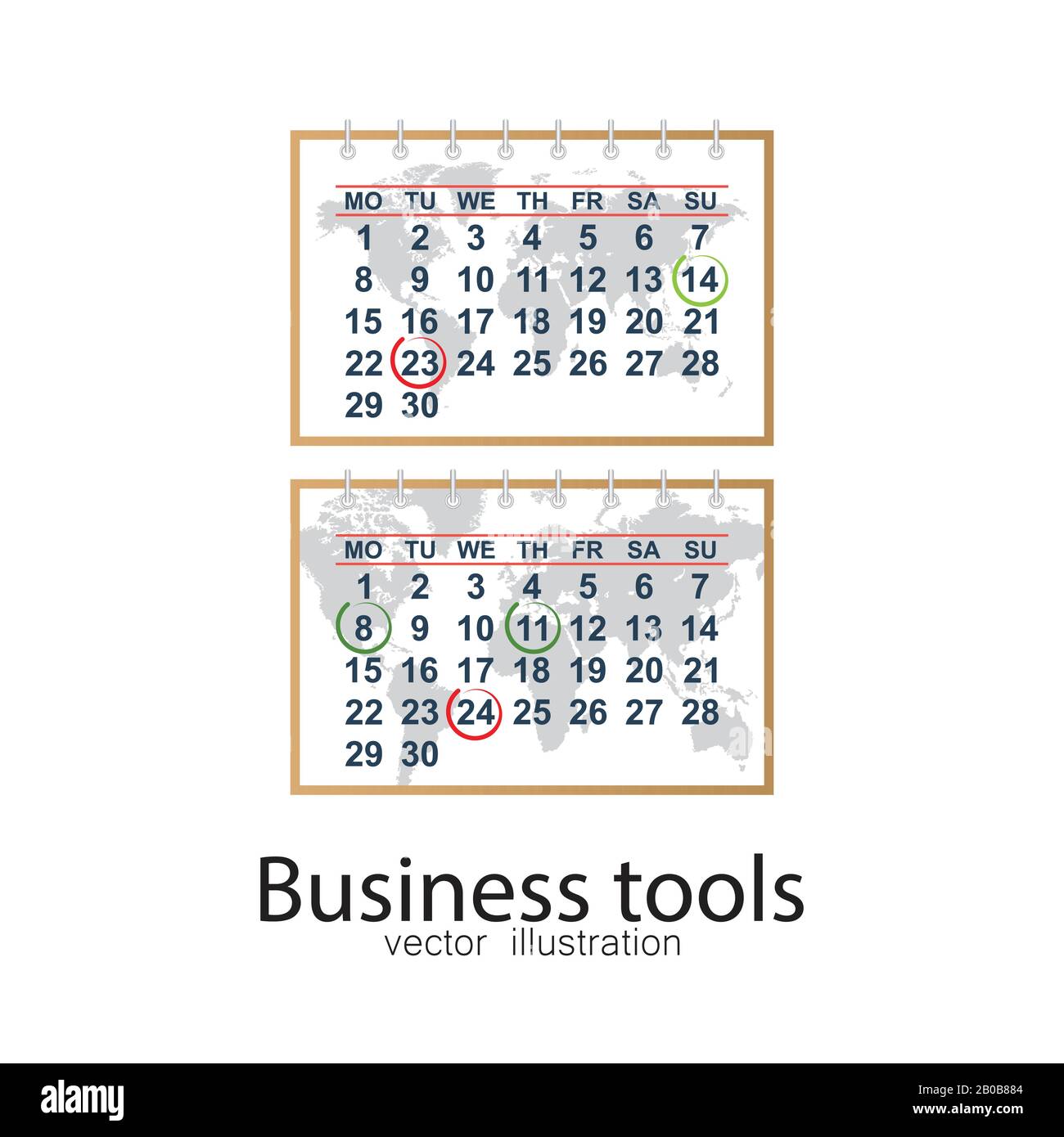 Calendar vector illustration isolated on white background. Flat design ...