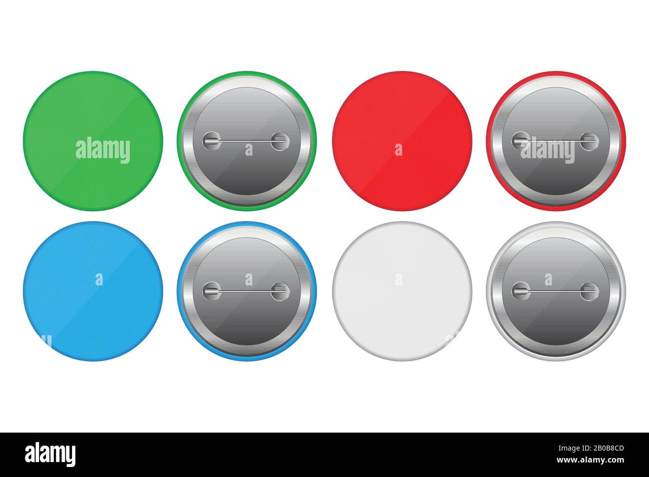 Colored button pins vector illustration isolated on white background ...