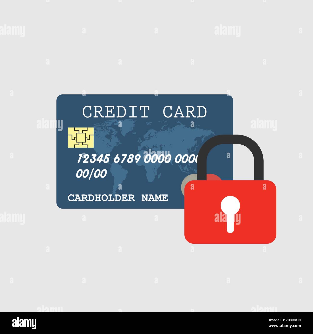Credit card security. Protection credit card. Vector illustration in ...