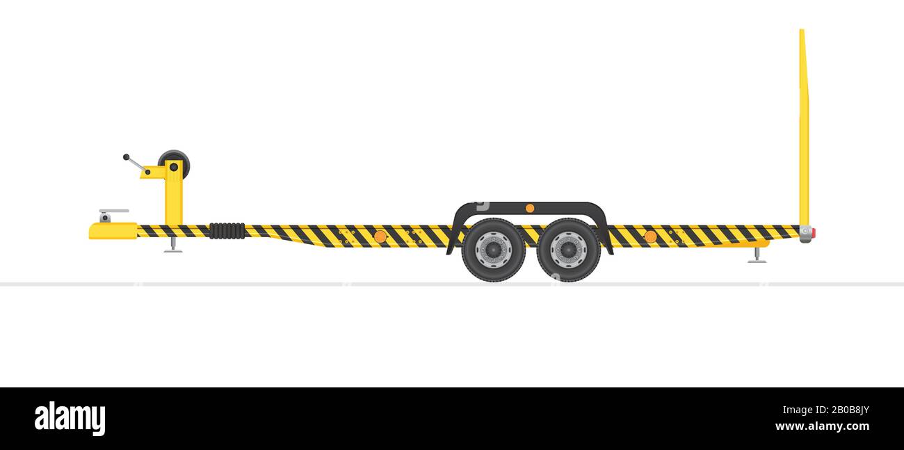Car trailer for vehicle transportation. Vector illustration isolated on ...