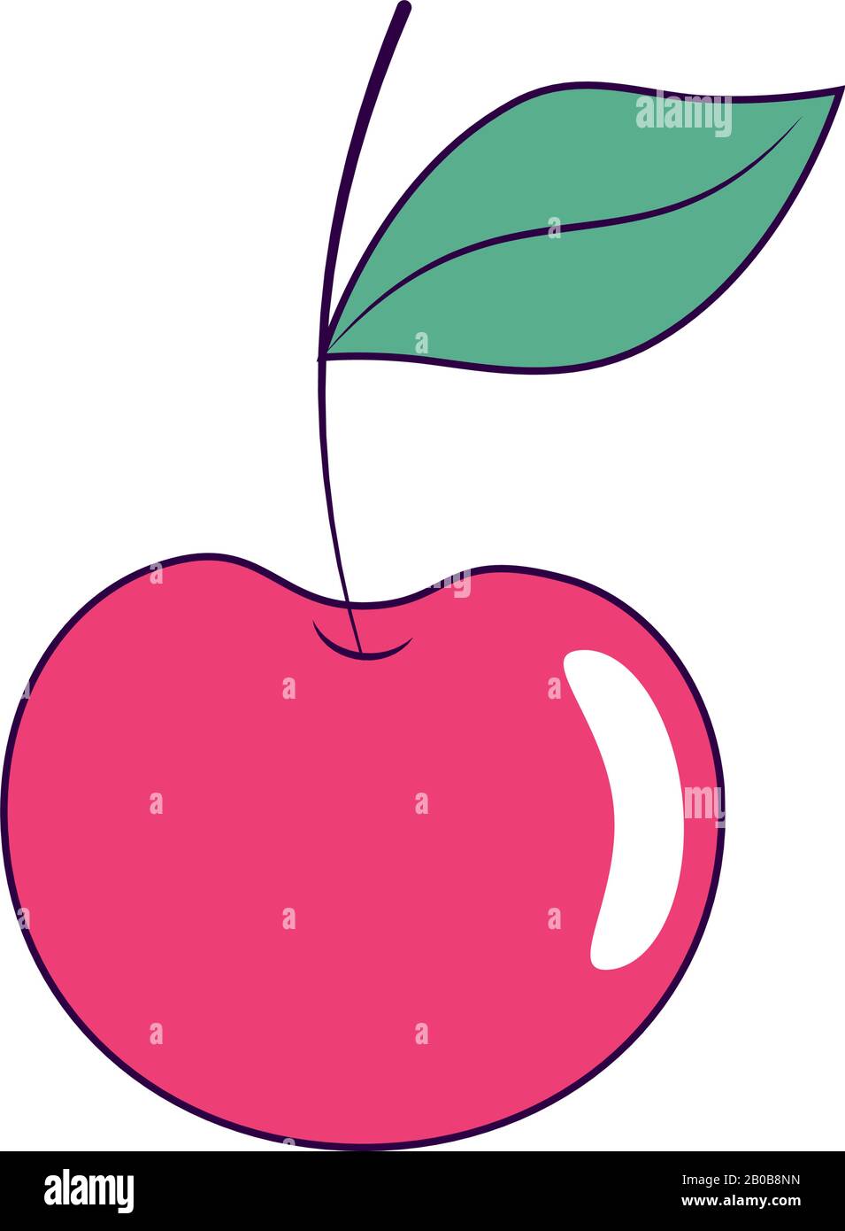 cute and fresh cherry with leaf Stock Vector Image & Art - Alamy