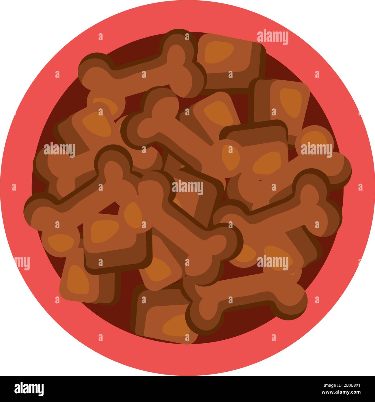 view aerial of dish food dog animal isolated icon Stock Vector Image ...