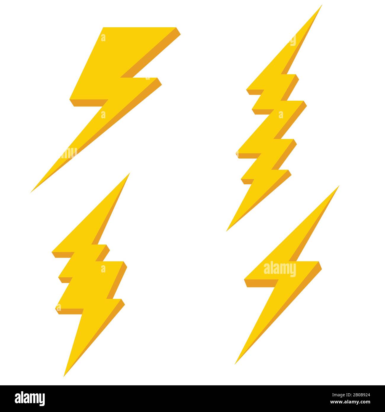 Lightning bolt vector illustration isolated on white background Stock ...