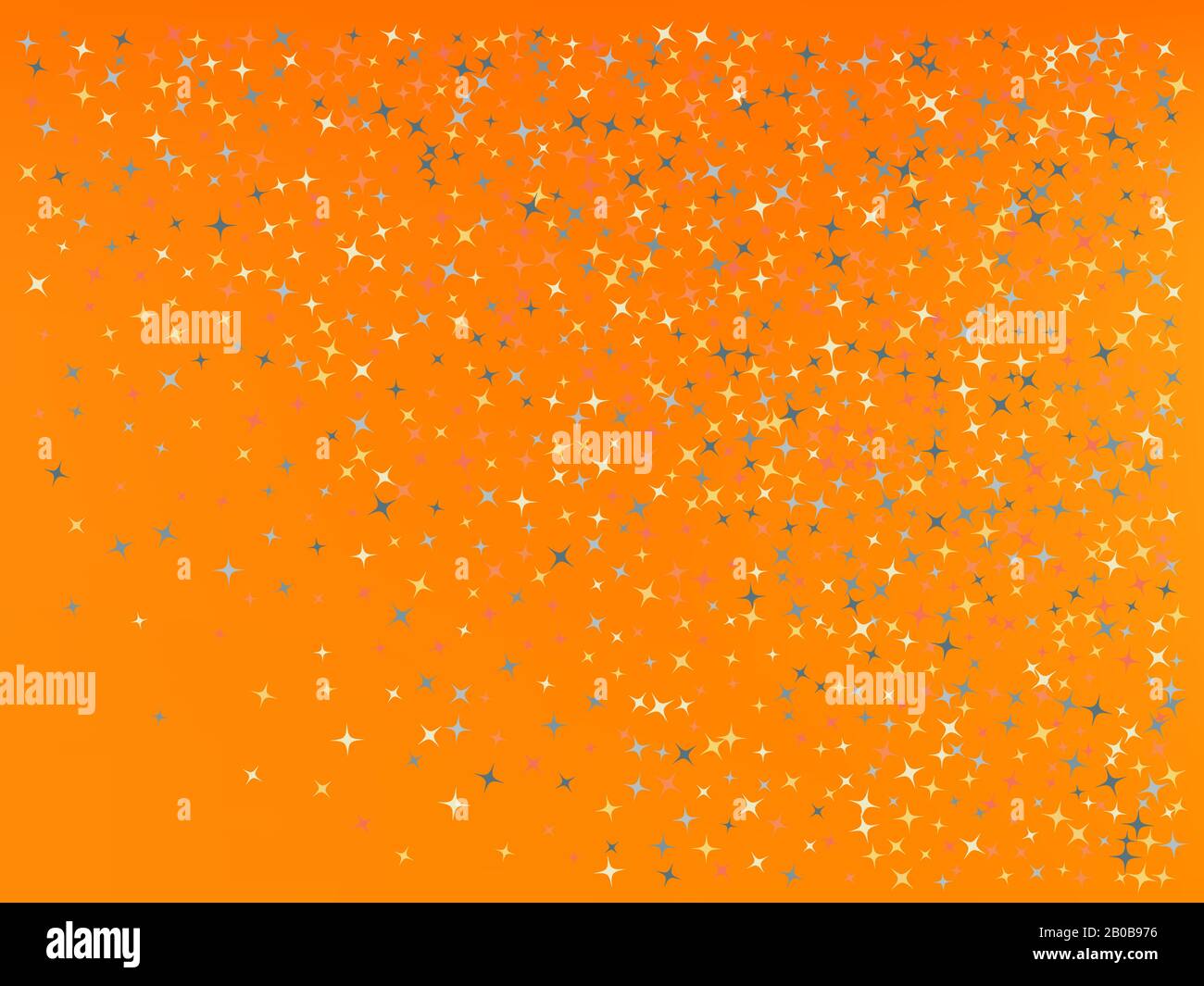 Orange red color background. Stars confetti. Liquid colorific mesh ...