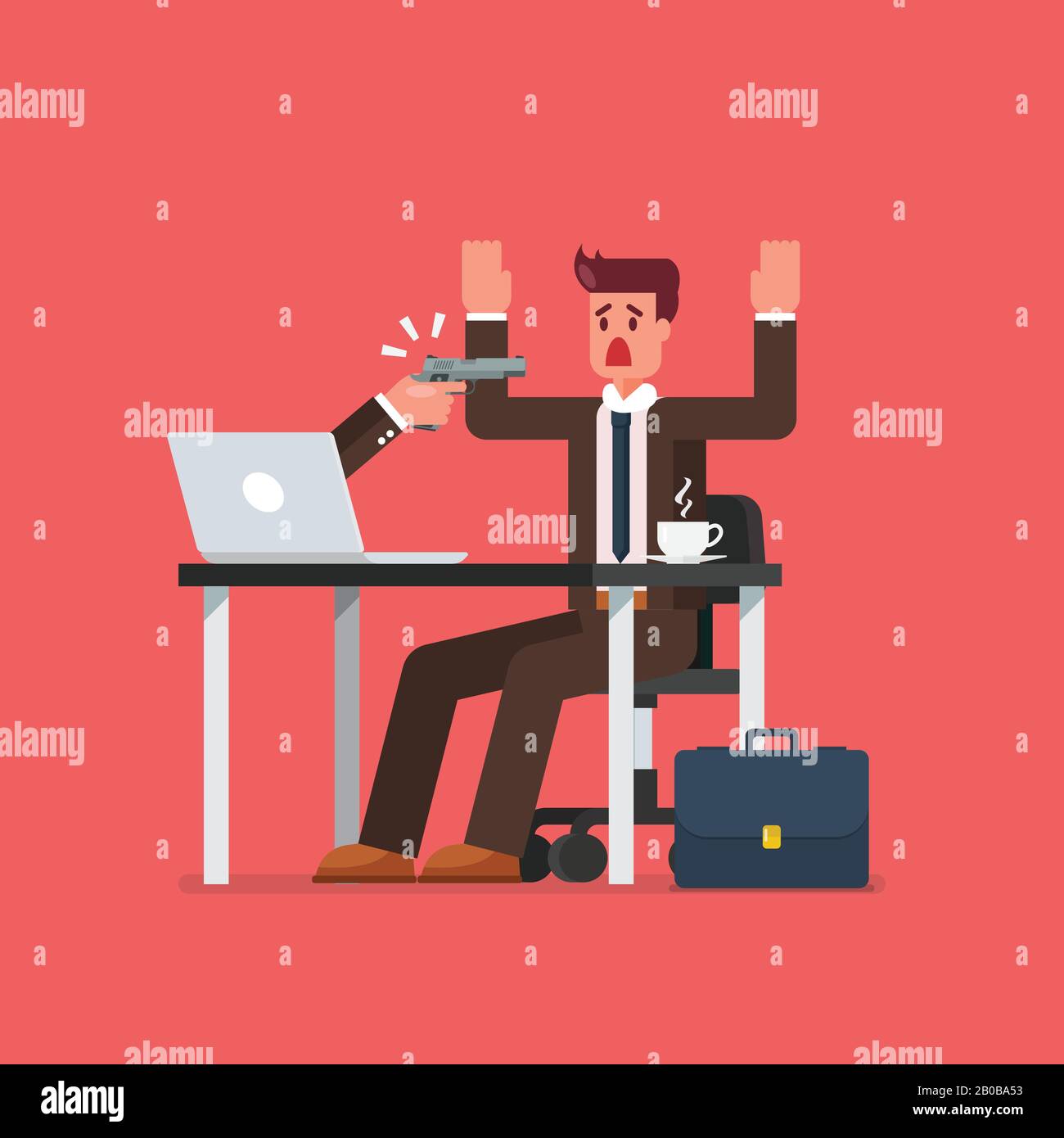 Pointing gun at computer Stock Vector Images - Alamy