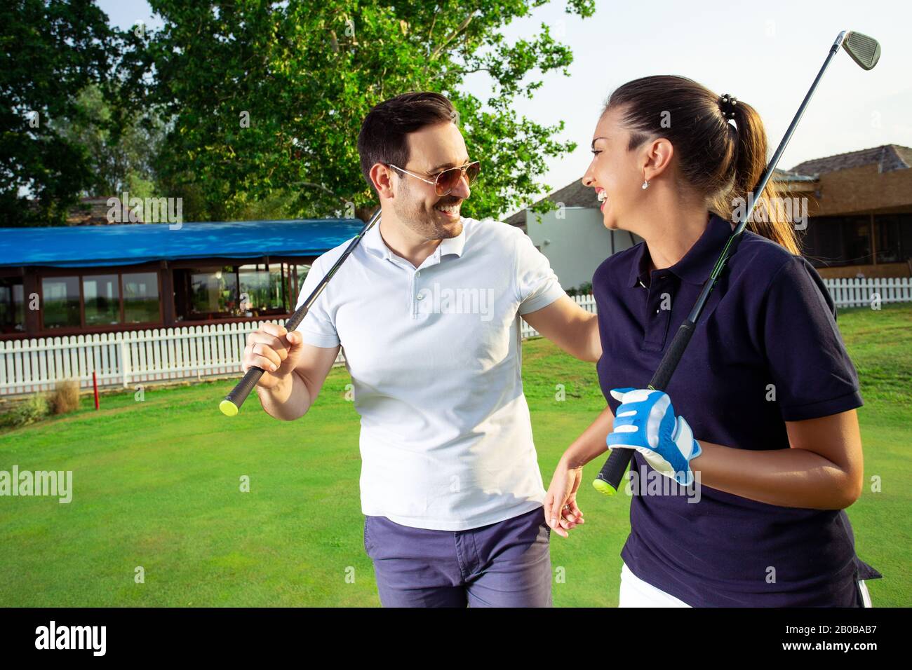 Two young golfers hi-res stock photography and images - Alamy