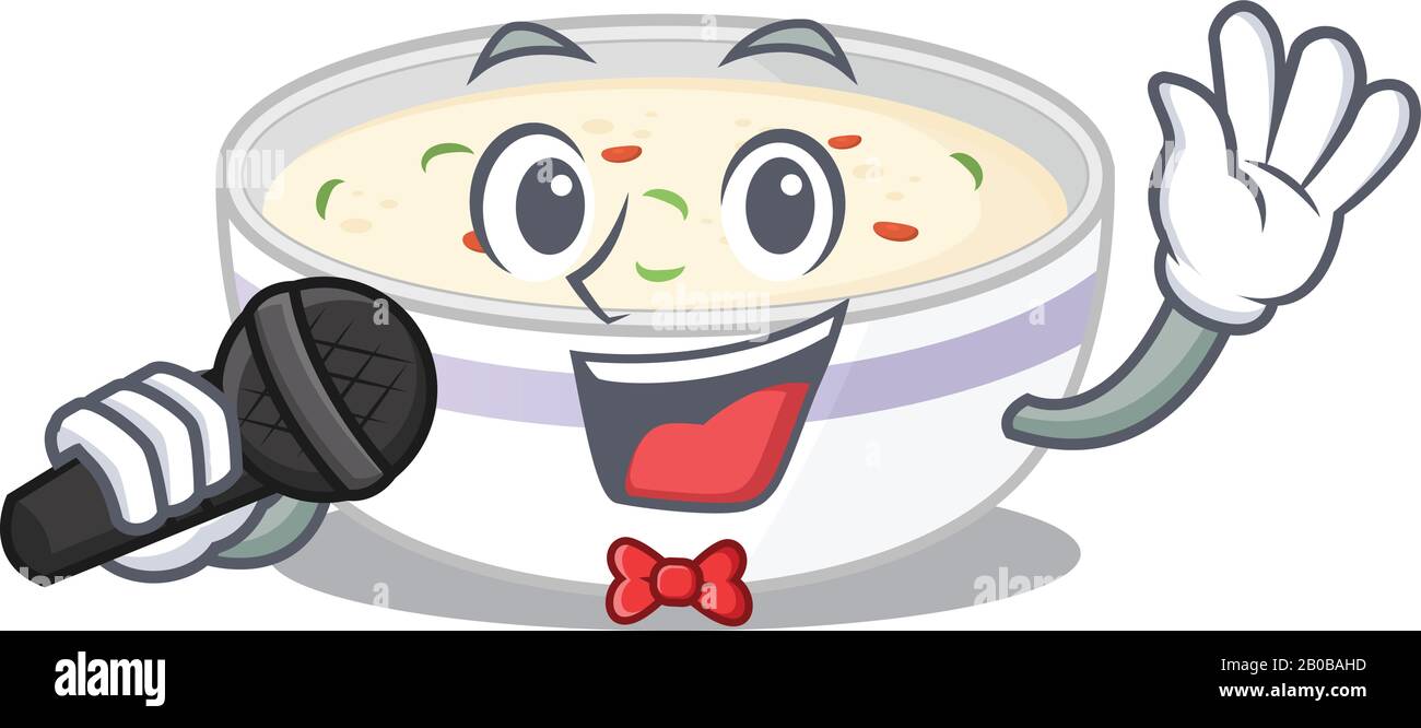 Happy steamed egg singing on a microphone Stock Vector Image & Art - Alamy