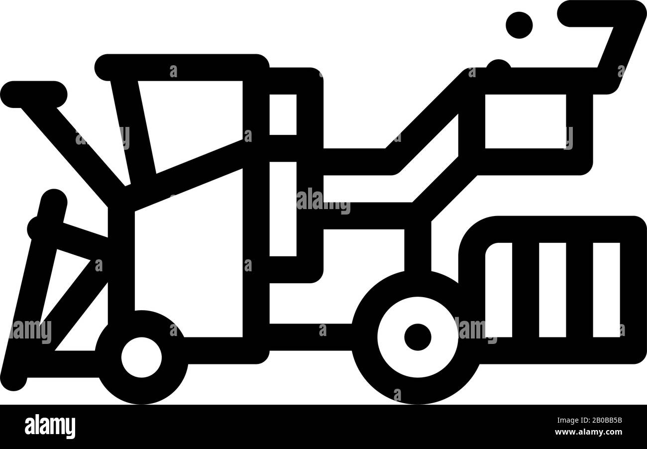 Harvester Machine Icon Vector Outline Illustration Stock Vector Image ...
