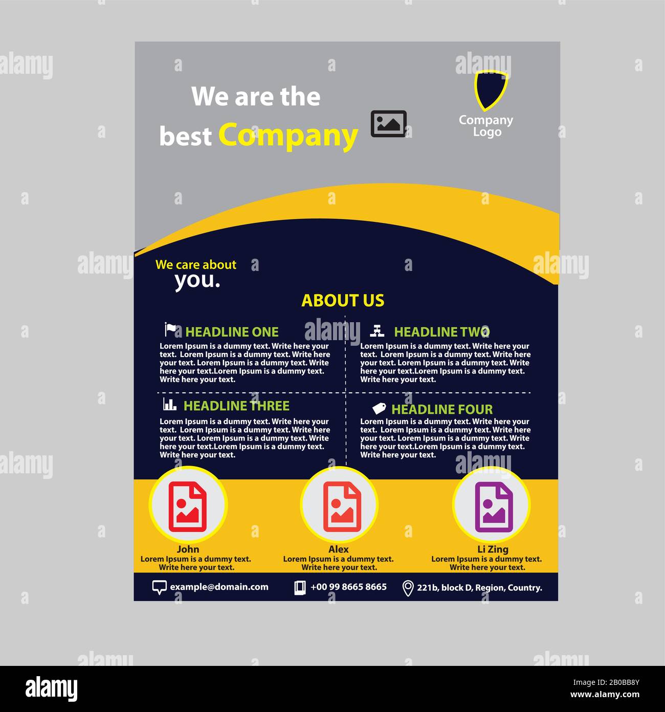 simple promotional business flyer Stock Vector Image & Art - Alamy