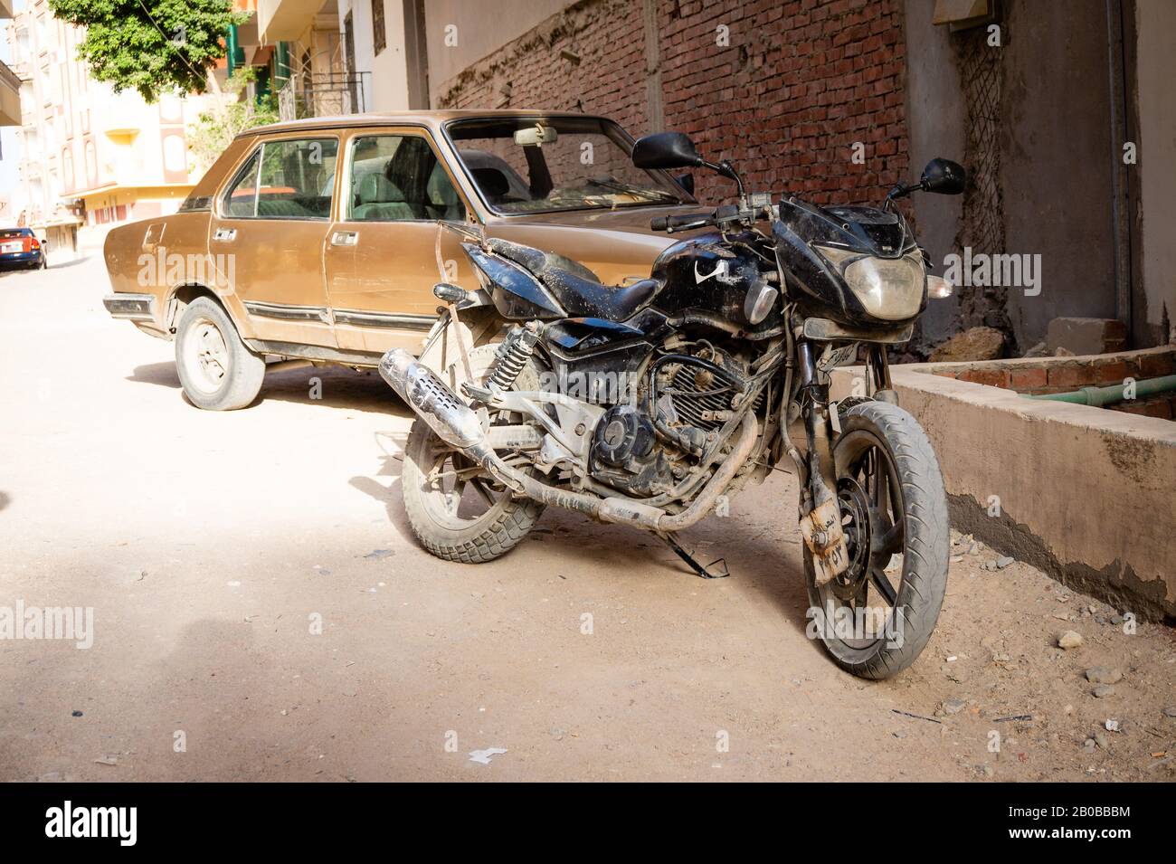 Hurghada, Egypt. Retro motorcycles used by locals Stock Photo - Alamy