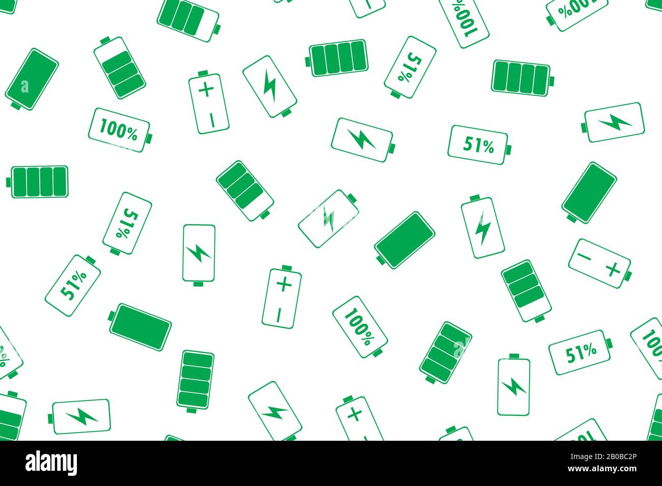 Seamless pattern with Green Battery Indicator Icons on white,funny ...